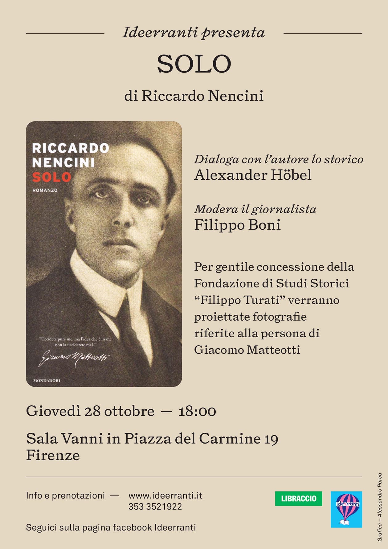 LIBRI - Giovedì 28 ottobre presentazione di "Solo", romanzo di Riccardo ...